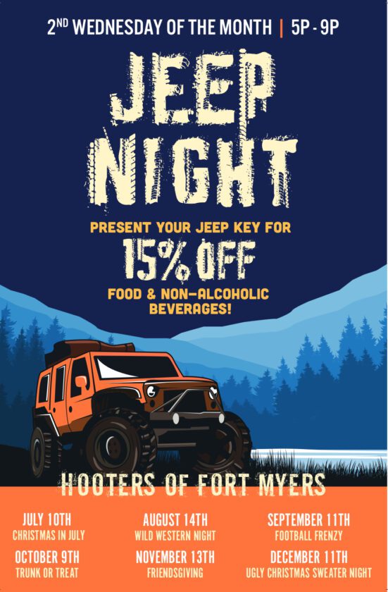 Western Themed Jeep Night at Fort Myers Hooters Aug. 14 - Cape Coral Breeze